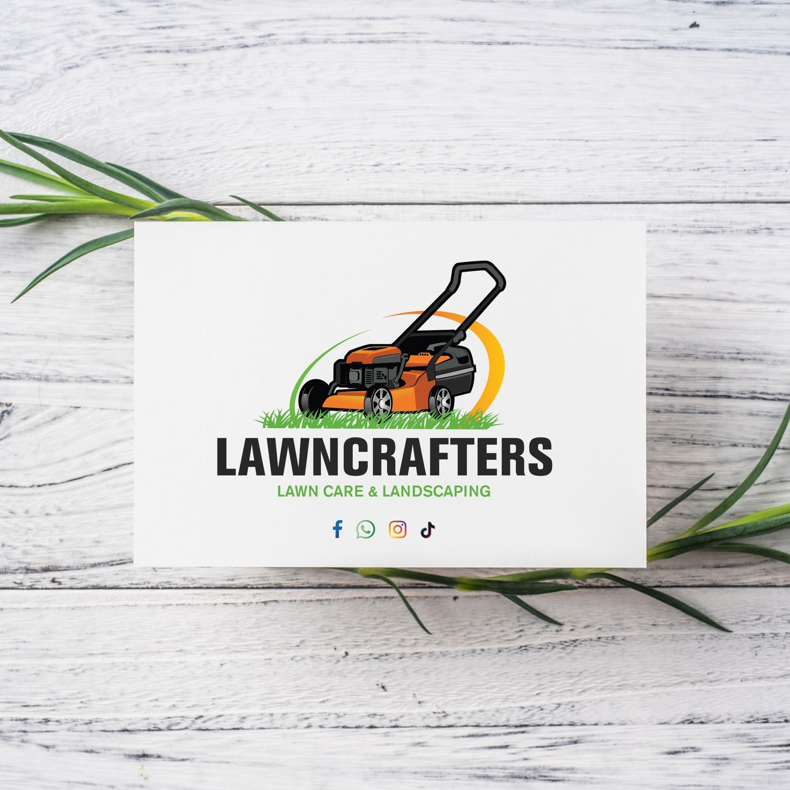 Editable Lawn Care Logo Gardener Landscaping Logo Lawn Mowing Logo ...