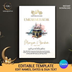 Personalized Umrah Mubarak Gift Custom Umrah Mubarak Printable Digital ...