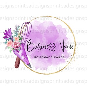 Editable Watercolor Baking Logo for Home Bakers DIY Bakery Logo for ...