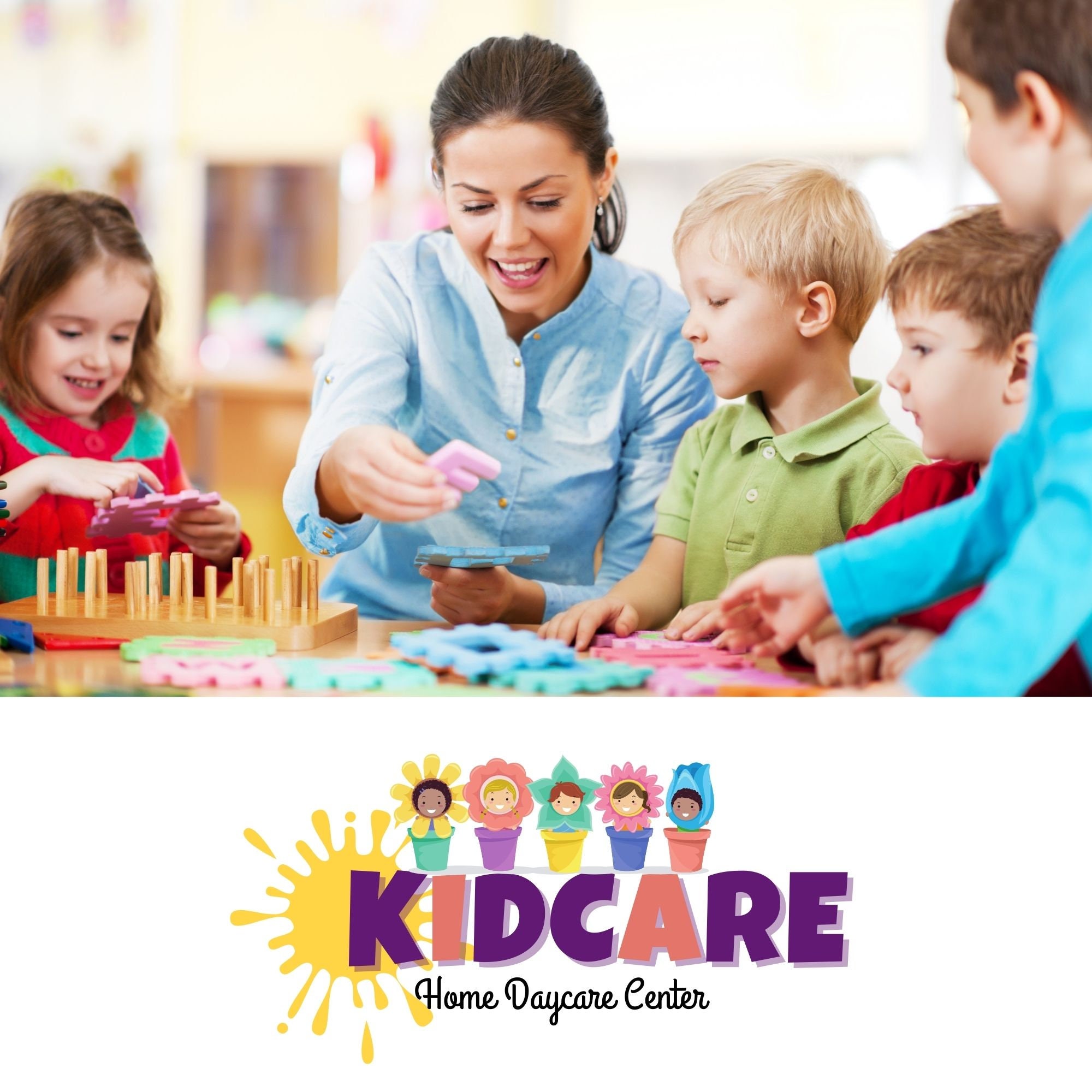 Editable Childcare Logo Kids Home Daycare Logo Preschool Logo With ...