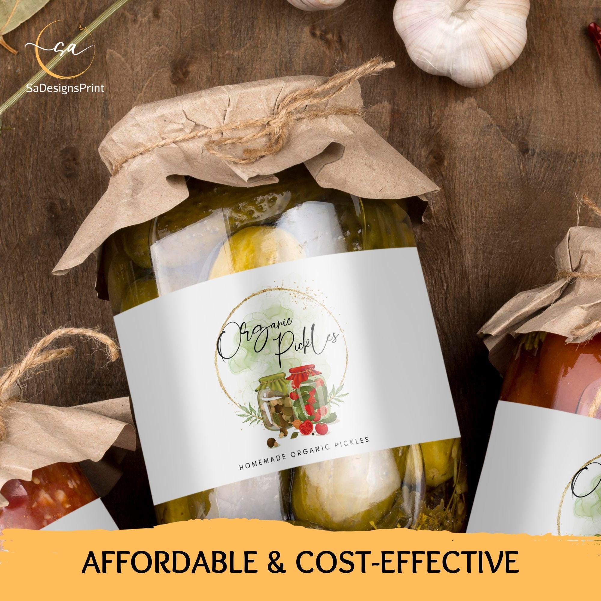 Pickles Logo Editable Watercolor Pickles Logo DIY Jam Pickles Business ...