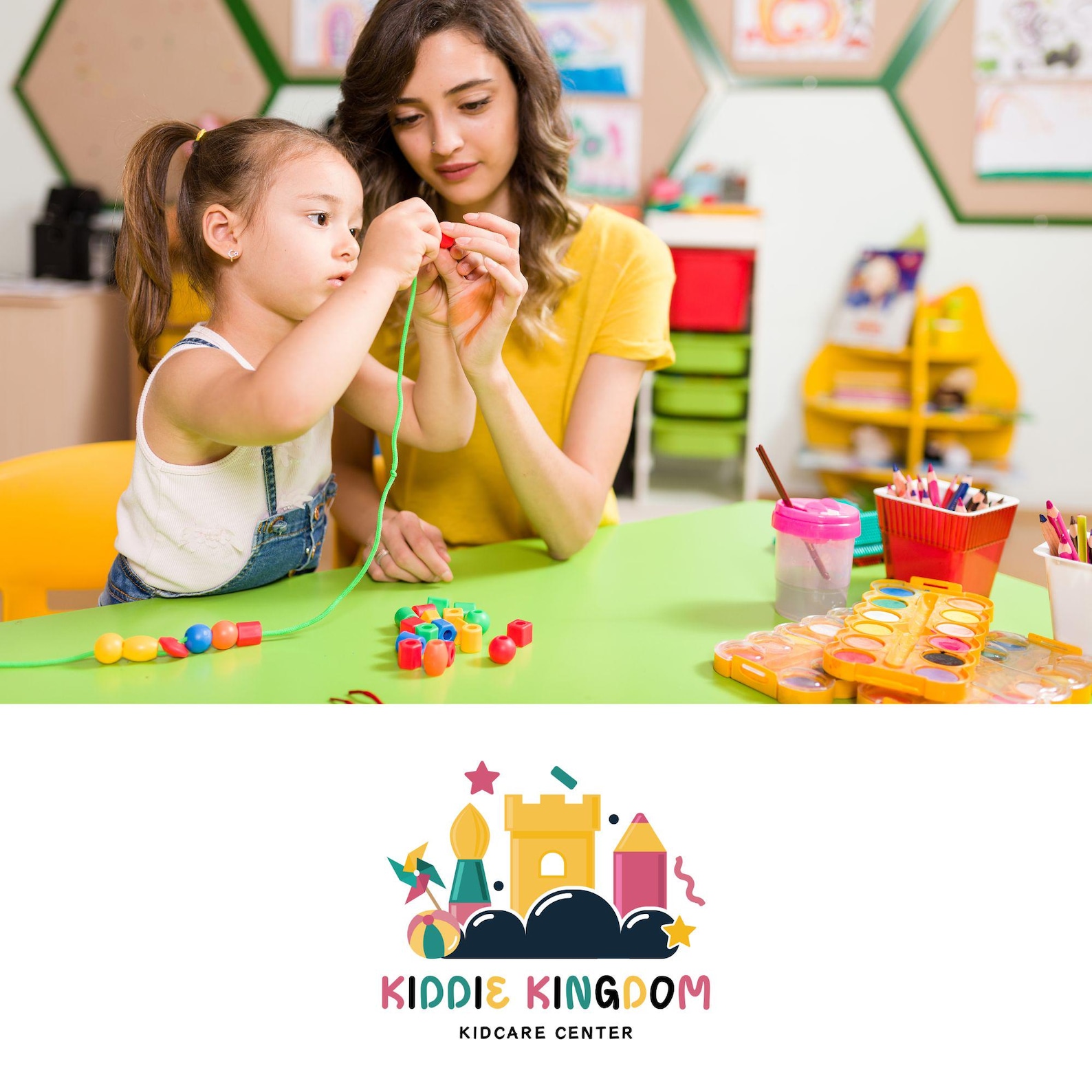 Editable Childcare Logo Kids Home Daycare Logo Preschool Logo With ...