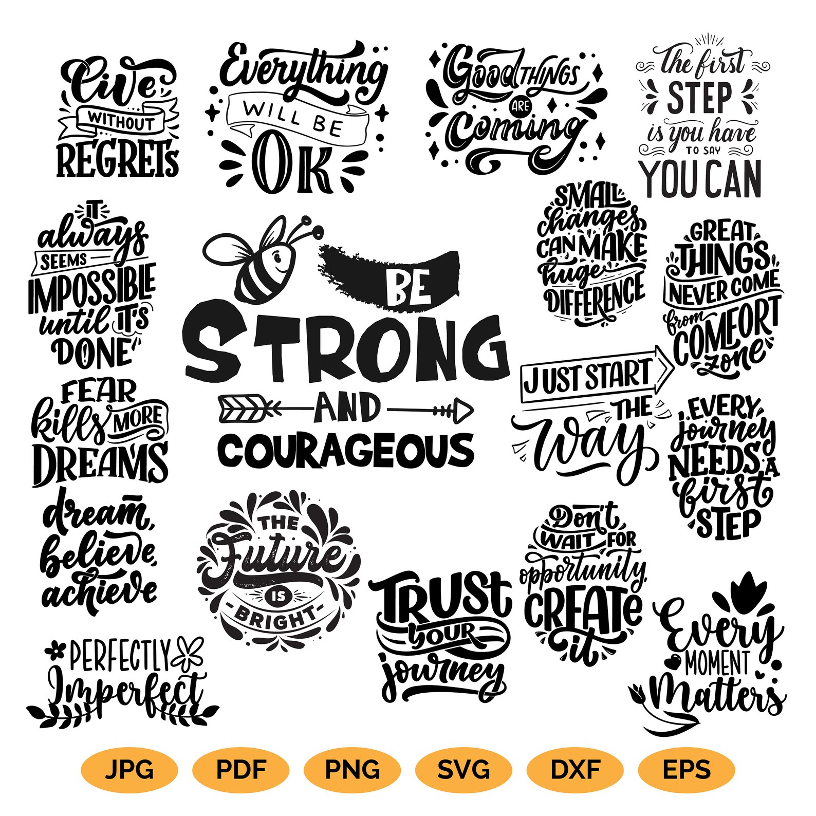 18 Motivational Quotes Svg Bundle Quotes for Mugs Motivational Quotes ...