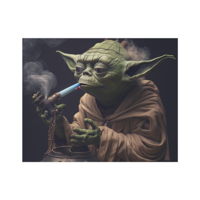 Yoda Smoking Pipe Art Print - Etsy
