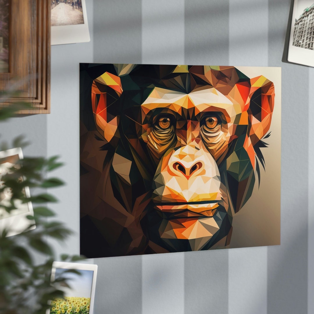 Desert Monkey Cubism Art Print - Etsy