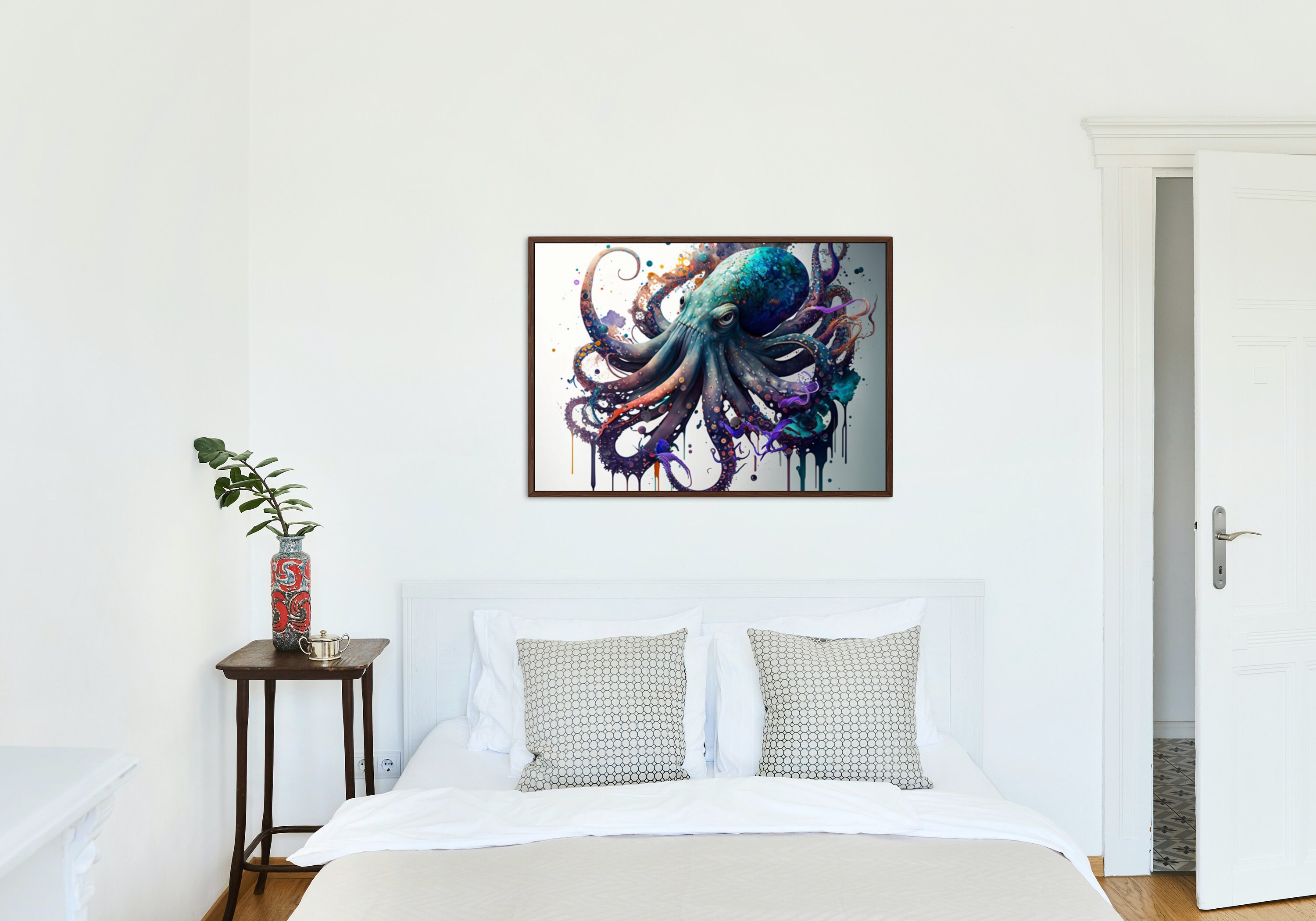 Colorful Octopus Paint Splatter Art Print - Etsy