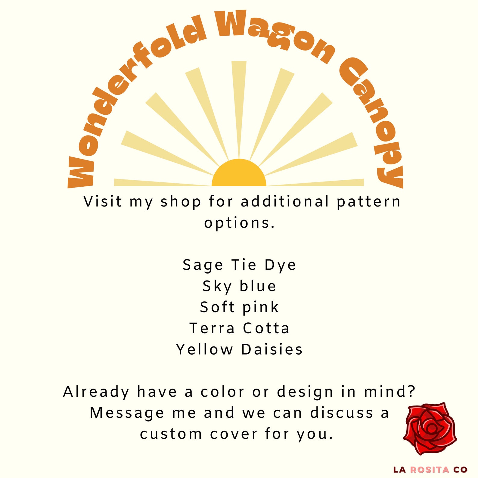 Wonderfold Wagon Canopy Bluey Cottagecore Heeler in Black Models W2 W4 ...