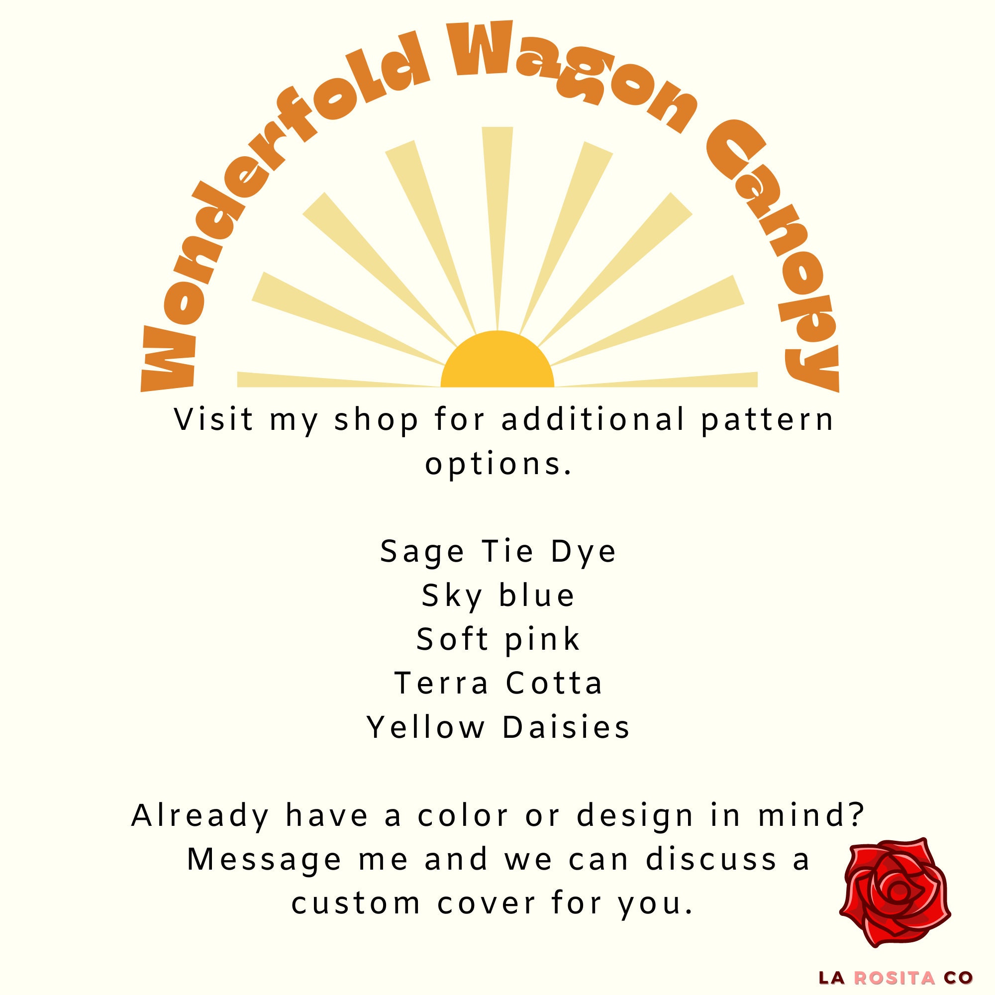 Wonderfold Wagon Canopy Bluey Cottagecore Heeler in Black Models W2 W4 ...