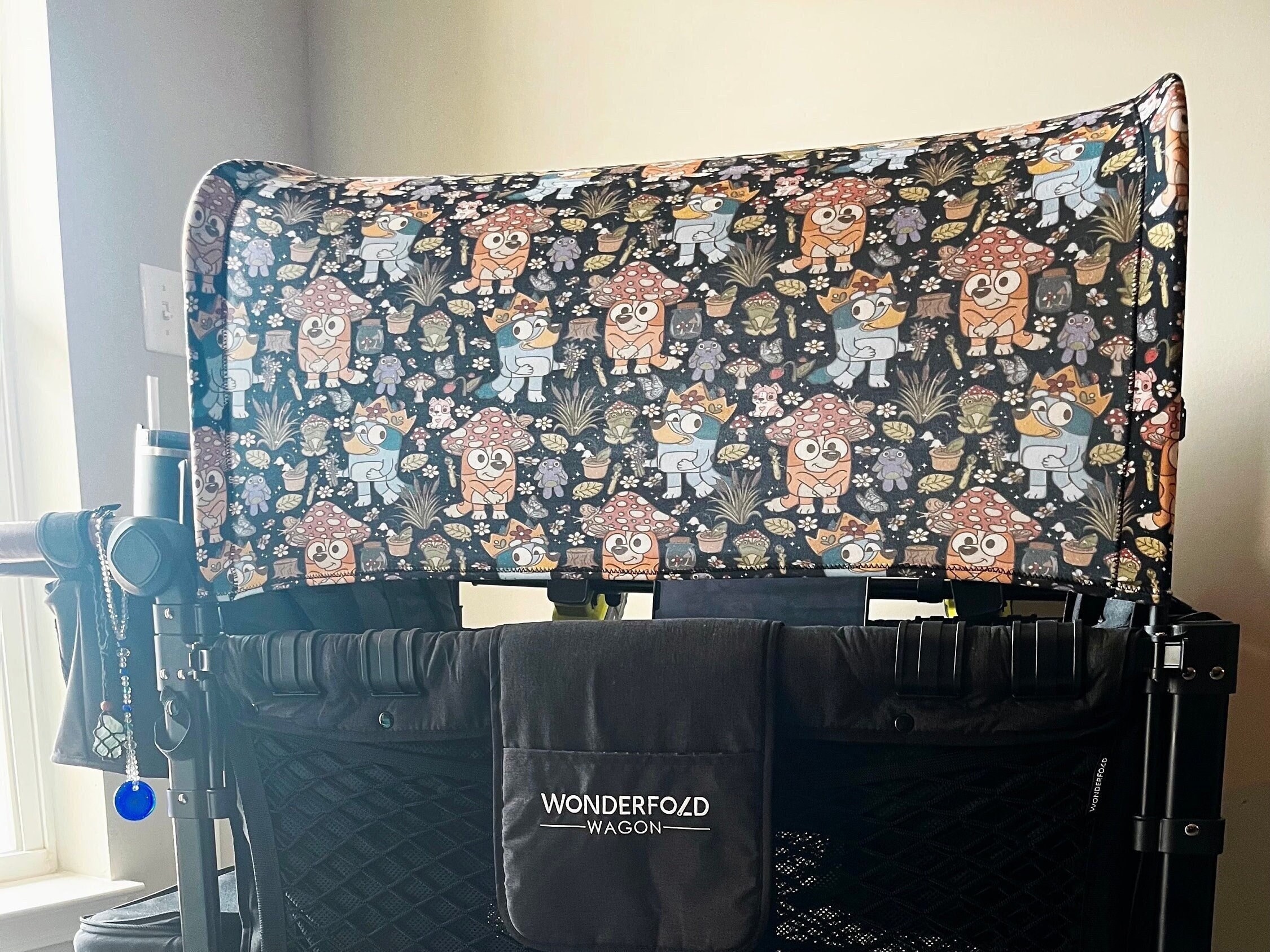 Wonderfold Wagon Canopy Bluey Cottagecore Heeler in Black Models W2 W4 ...