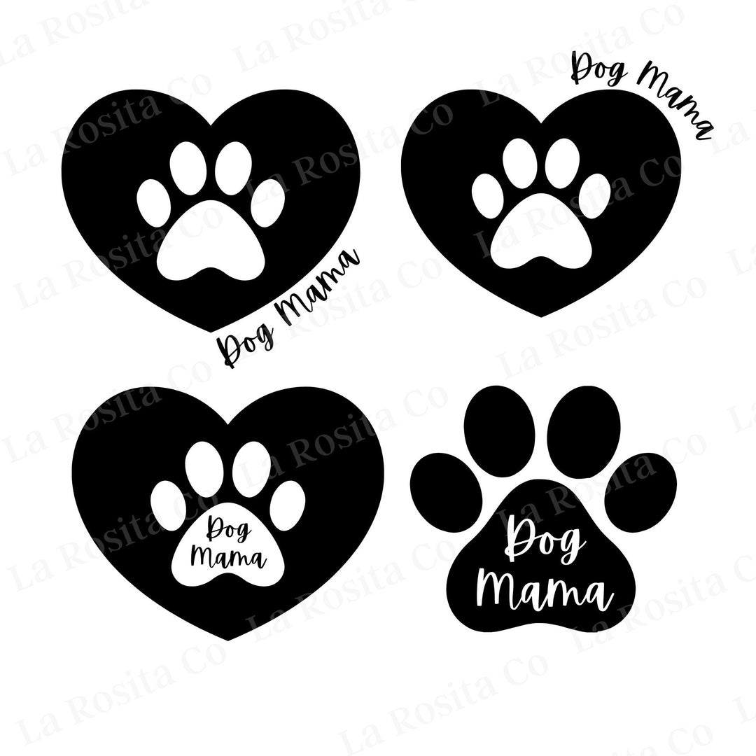 Dog Mama Paw Print Digital Files SVG JPG PNG - Etsy