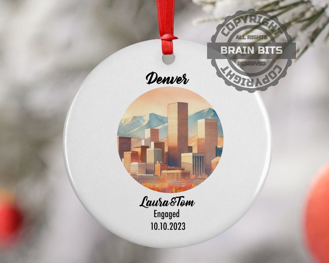 Denver Ornament, Engagement, Married, Travel, Gift for Engaged Couple ...