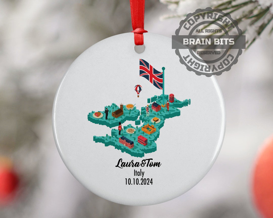 UK England Cultural Map, Ornament, Engagement, Married, Travel, Gift ...