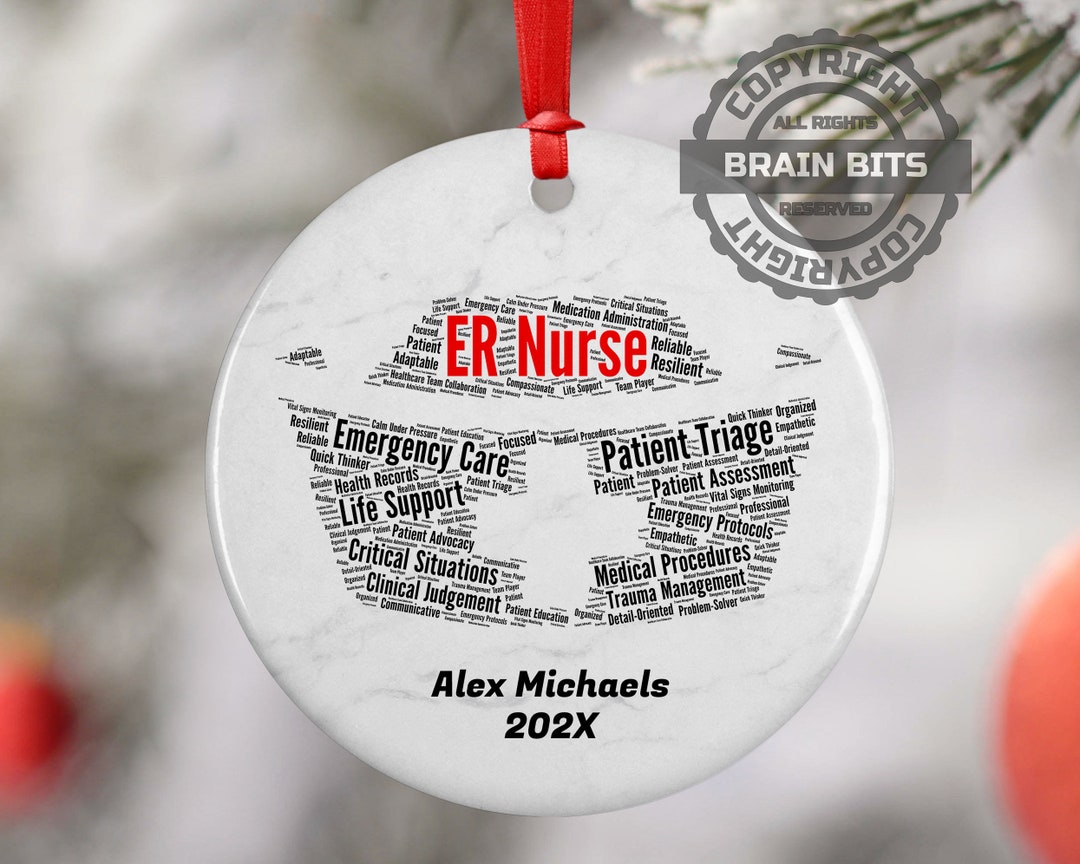 Emergency Room ER Nurse Personalized Christmas Ornament - Etsy