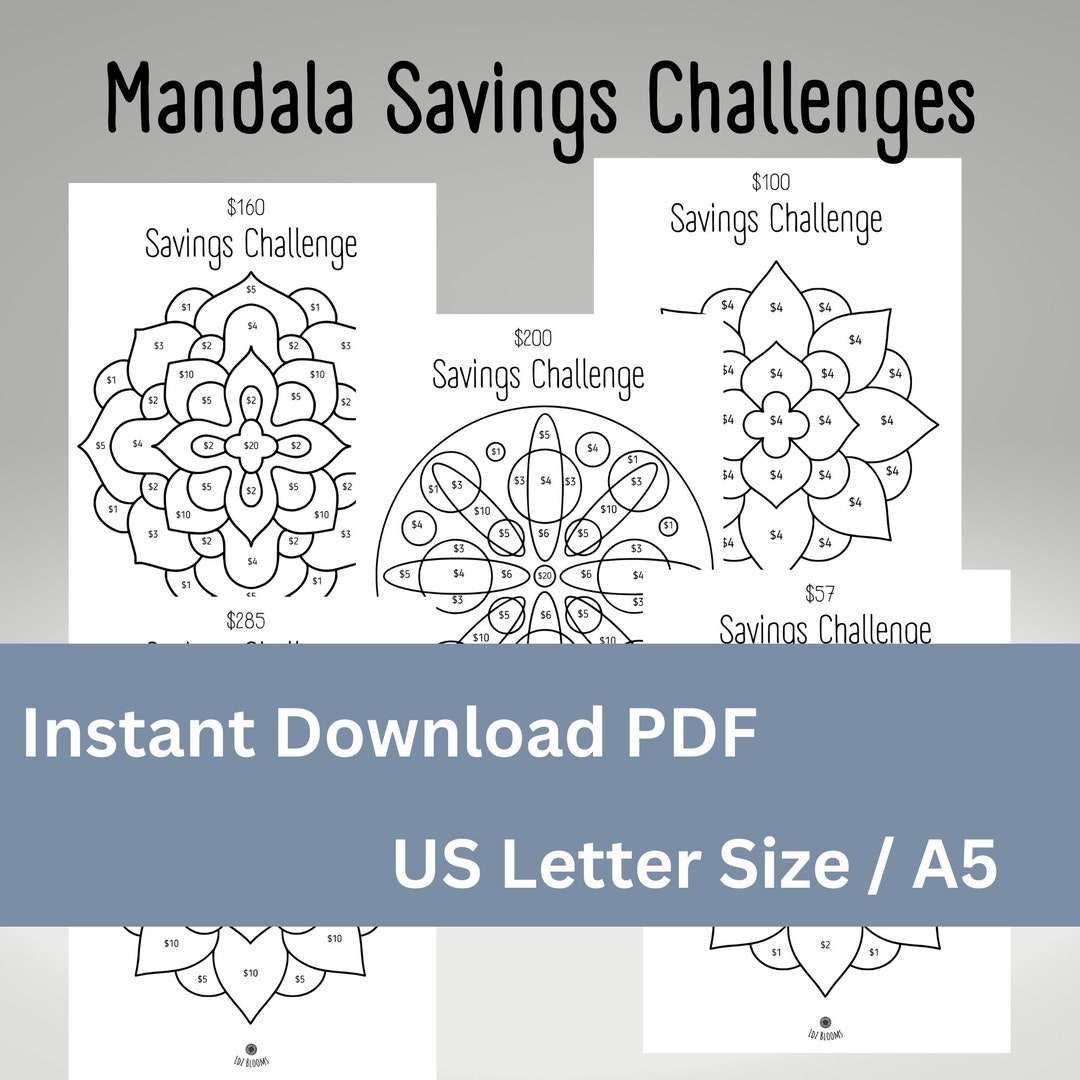 Mandala Savings Challenge Printable, Money Tracker (PDF) - Etsy