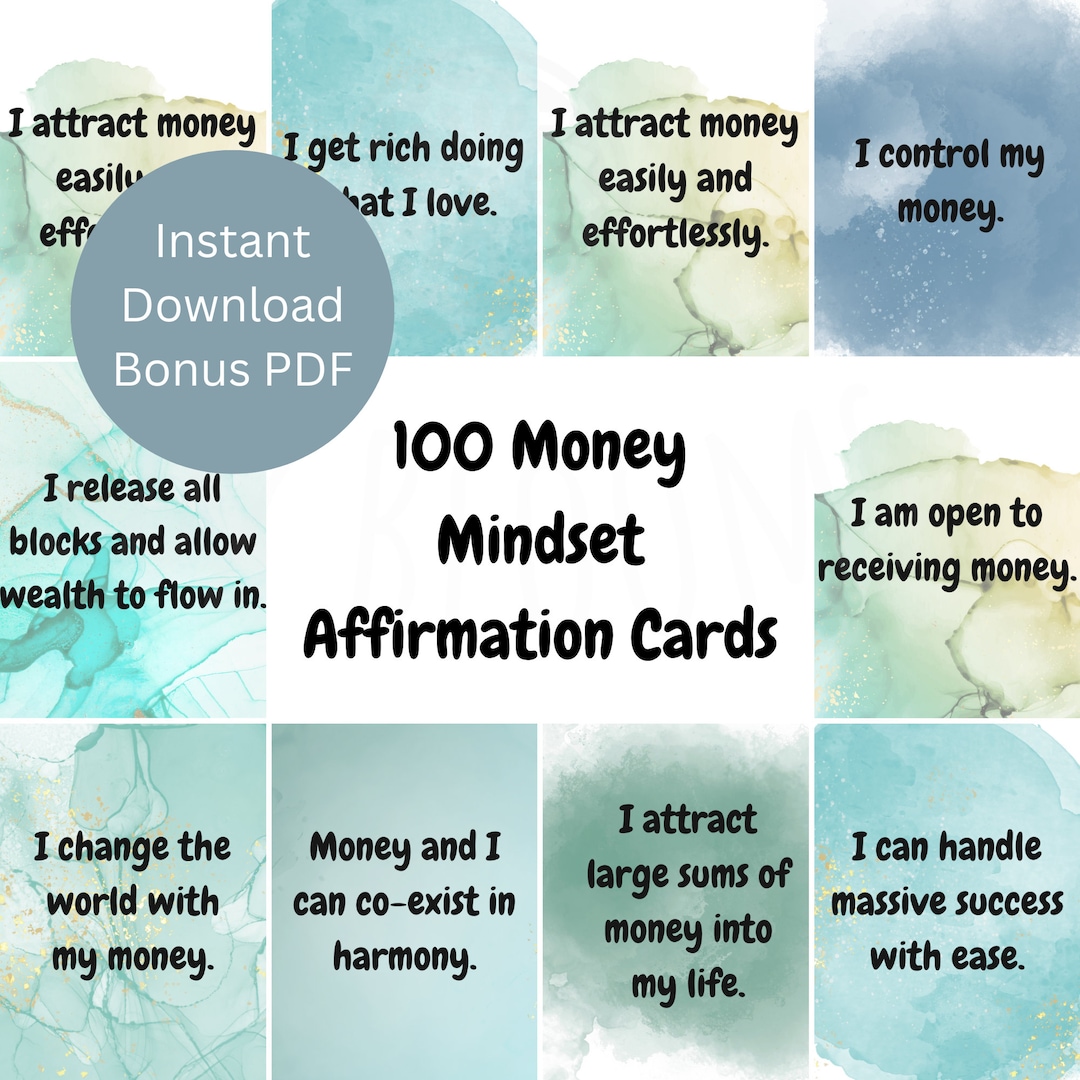 Affirmation Cards, Printable Money Mindset Affirmation Quotes, Money ...