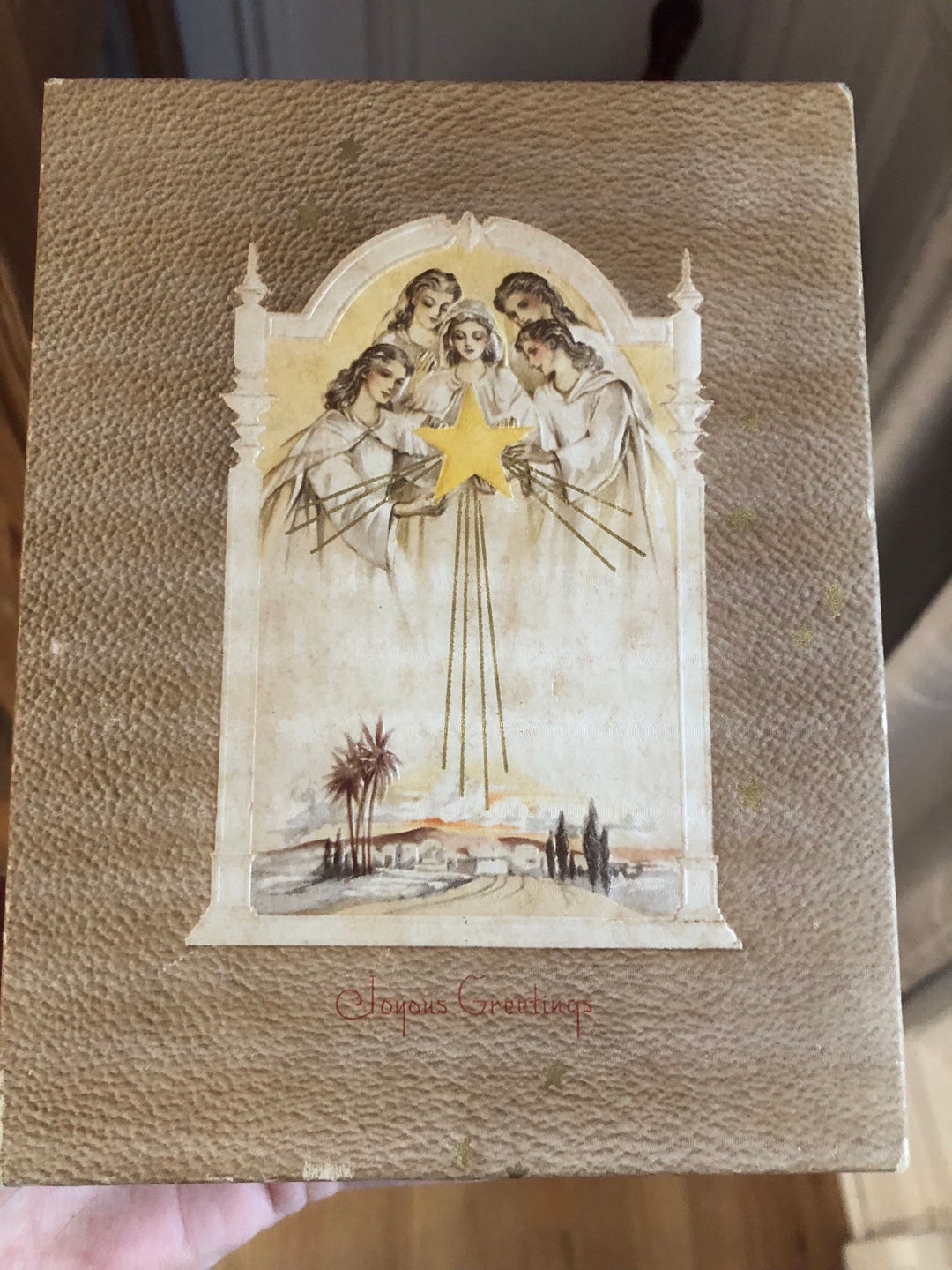 Vintage Christmas Box Cardboard Box With Angels Putti Cover - Etsy