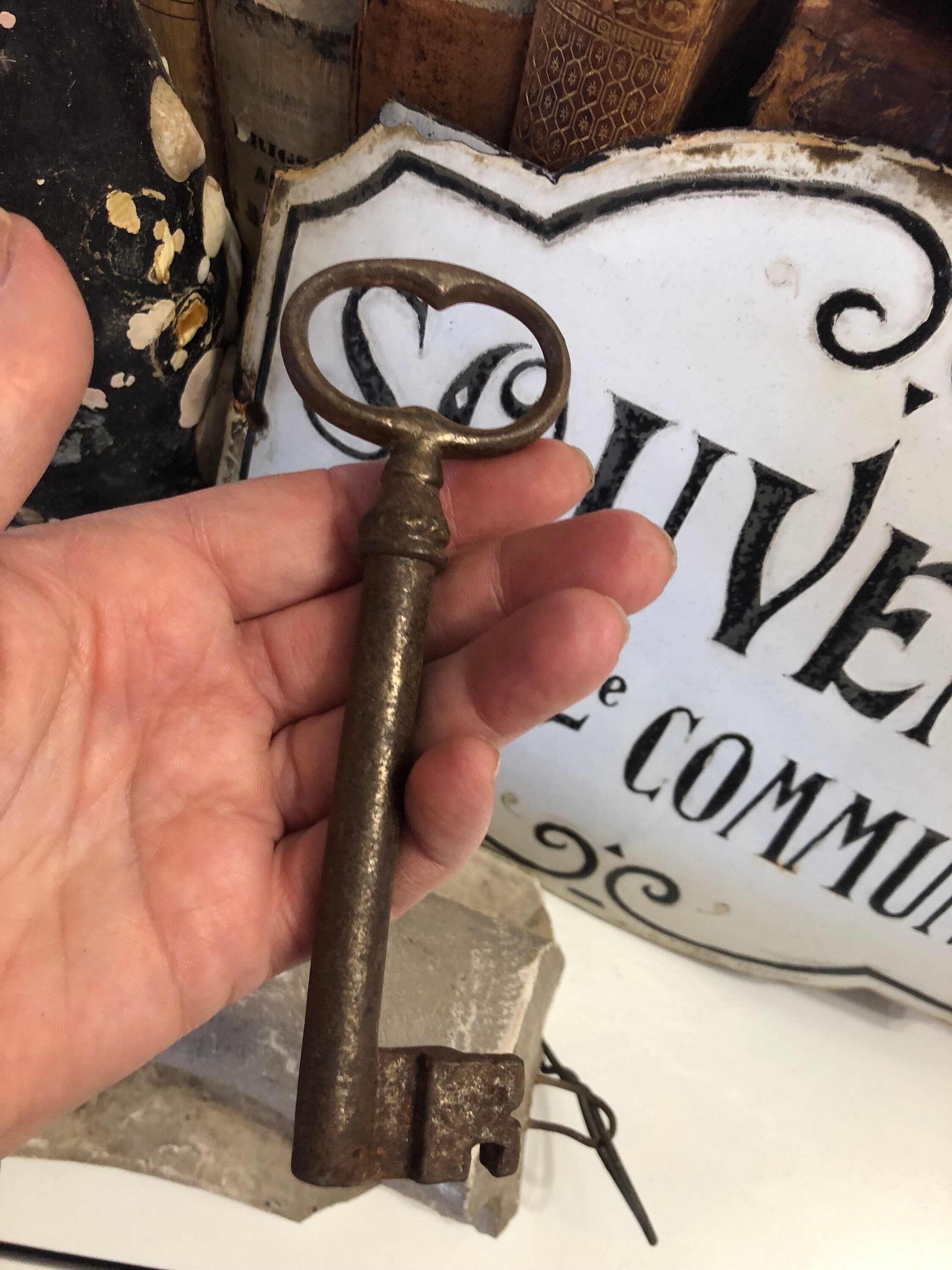 Huge Victorian Antique Door Key Heavy Metal Decor Patina - Etsy