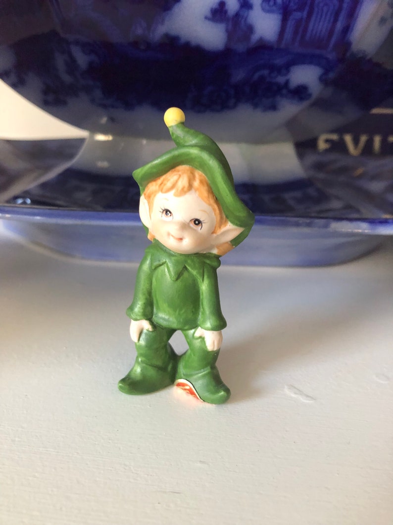 Vintage Lefton Wee Elf Porcelain Figure Original Sticker Pointy Ears - Etsy