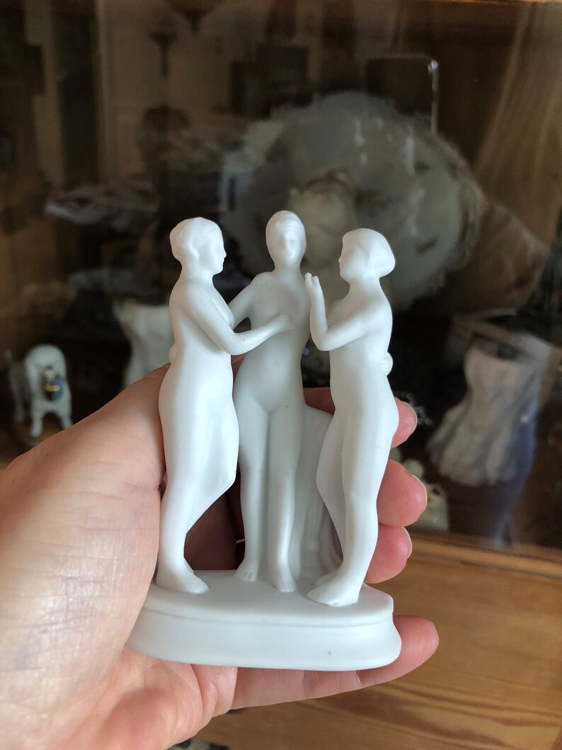 Antique Vintage Parian Statue Mini the Three Graces - Etsy