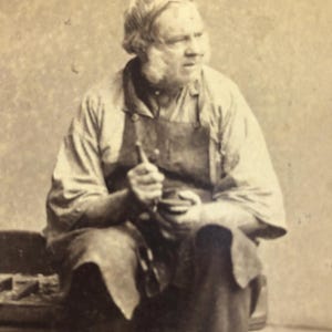 Rare Antique Cabinet Card Photo Original Occupational Shoemaker Cobbler ...
