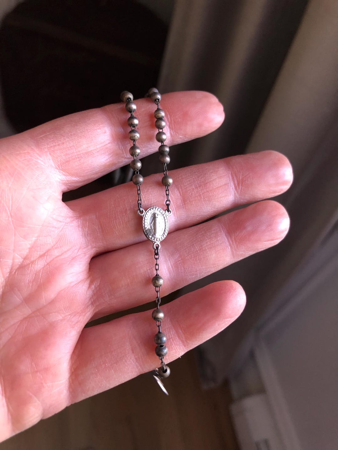 Vintage Sterling Silver Rosary Hallmark Janice Smaller Size Rosary ...