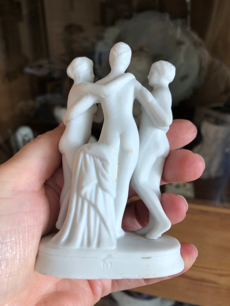 Antique Vintage Parian Statue Mini the Three Graces - Etsy
