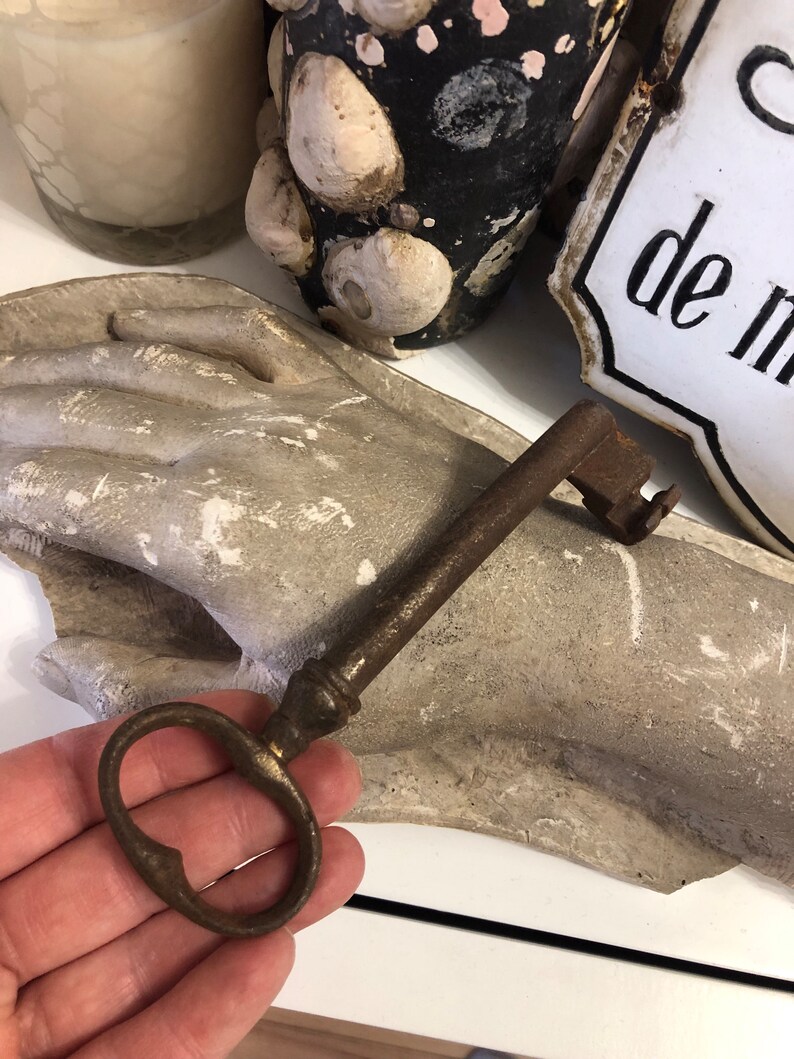 Huge Victorian Antique Door Key Heavy Metal Decor Patina - Etsy