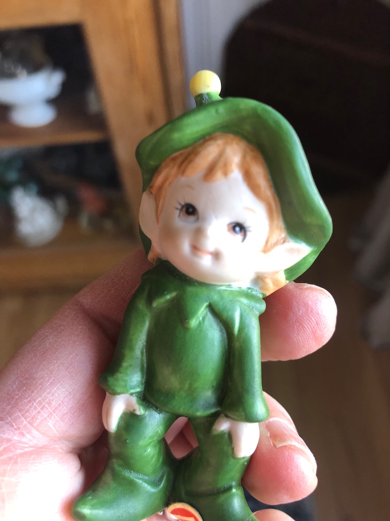 Vintage Lefton Wee Elf Porcelain Figure Original Sticker Pointy Ears - Etsy