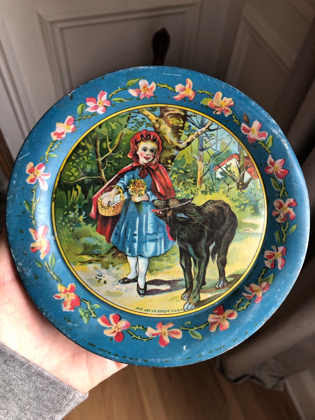 Antique Little Red Riding Hood Ohio Art Tin Tray for Tea Set Child’s ...