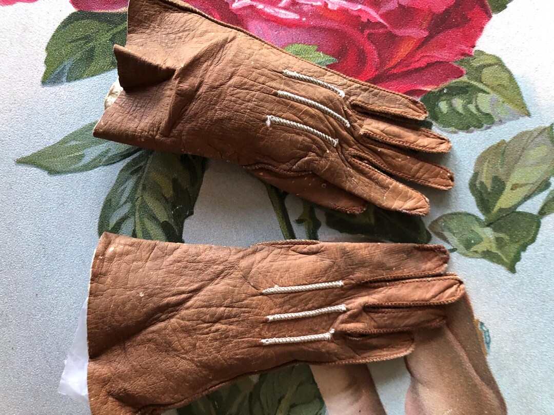 Vintage Fashion Doll Kid Leather Gloves German or French Doll Mini ...