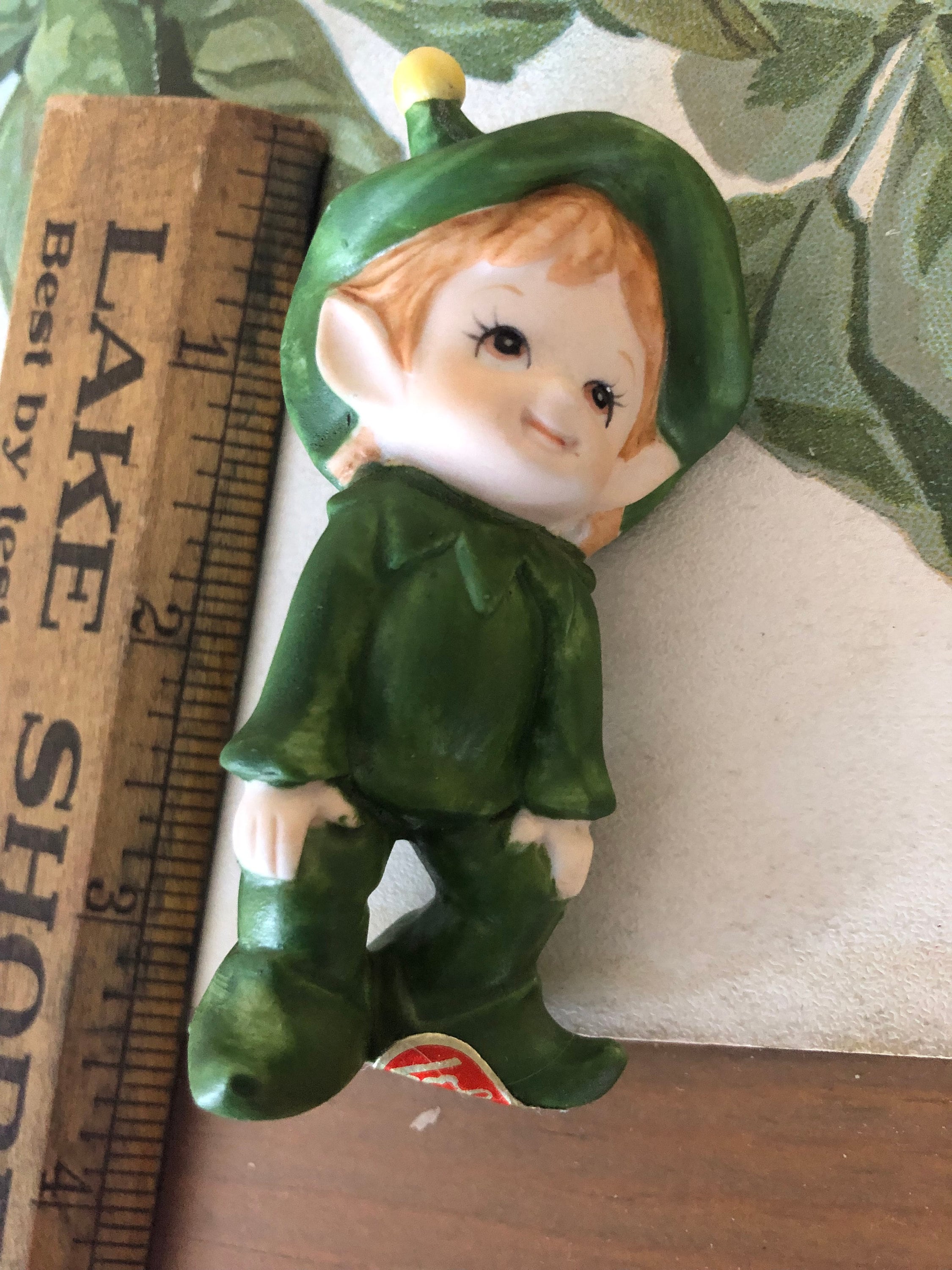 Vintage Lefton Wee Elf Porcelain Figure Original Sticker Pointy Ears - Etsy