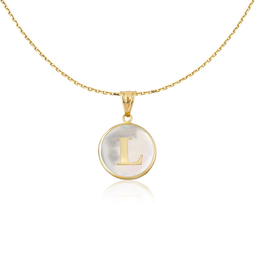 14K Gold Pendant Letter L Initial Necklace Custom Necklace - Etsy