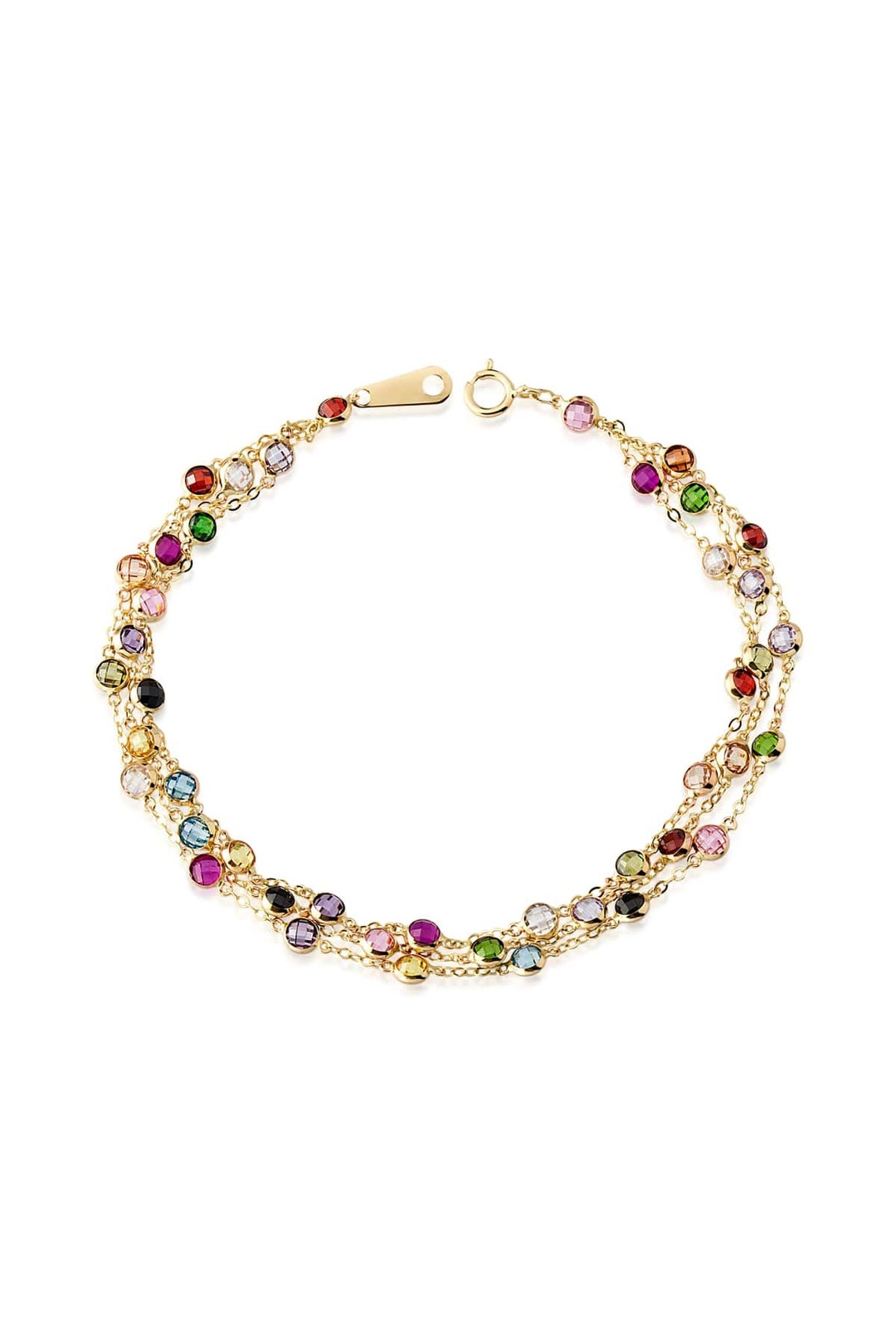 14K Gold Bracelet, Colorful Gold Bracelet, Colorful Bracelet, Women ...