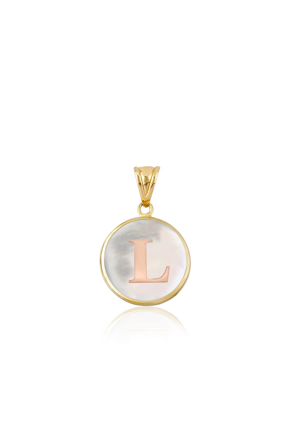 14K Gold Pendant, Letter L, Initial Necklace, Custom Necklace, Letter ...