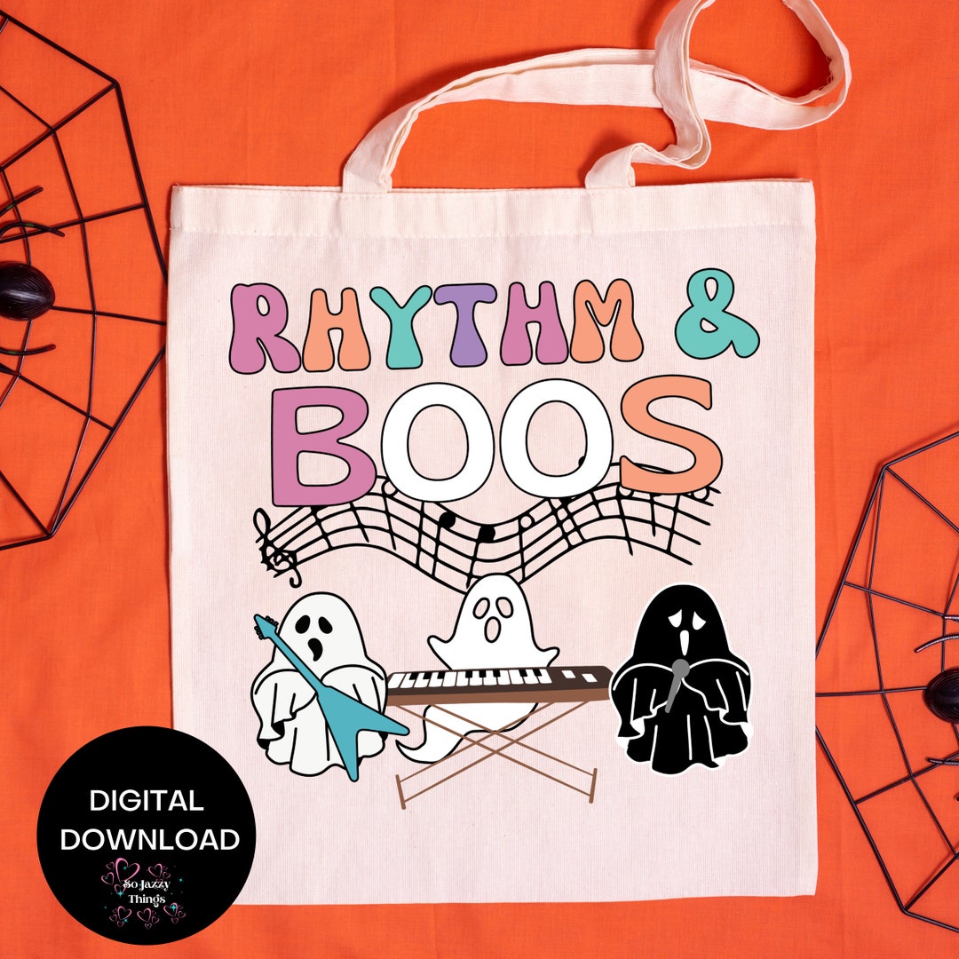 Cute Ghosts Band Music Notes Rhythm and Boos Retro Halloween Shirt ...