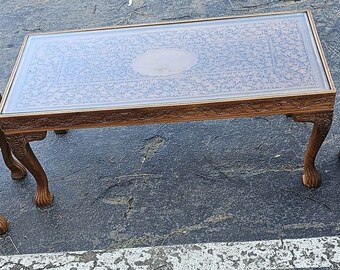 Brass Base Glass Top Coffee Table - Etsy