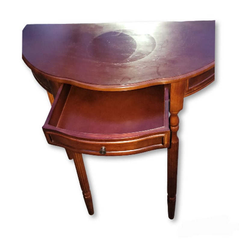 1980s Wooden Demilune Table - Etsy