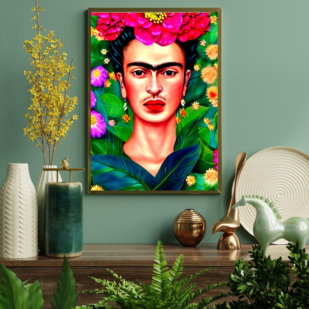 Frida Kahlo Art Print, Woman Portrait, Oil Painting, Feminist Art ...