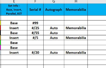 Sports Card Collection Tracker - Template - Etsy