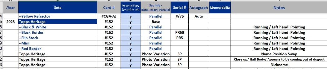 Aaron Judge Baseball Card Checklist & Collection Tracker 2013 - 2023 - Etsy