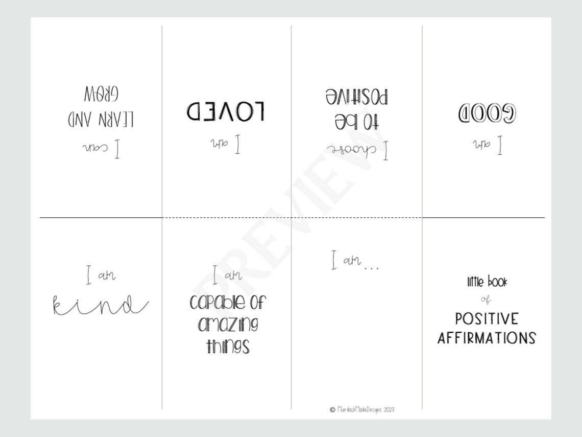 Positive Affirmations Mini Booklet Zine Therapy Counseling Coloring - Etsy