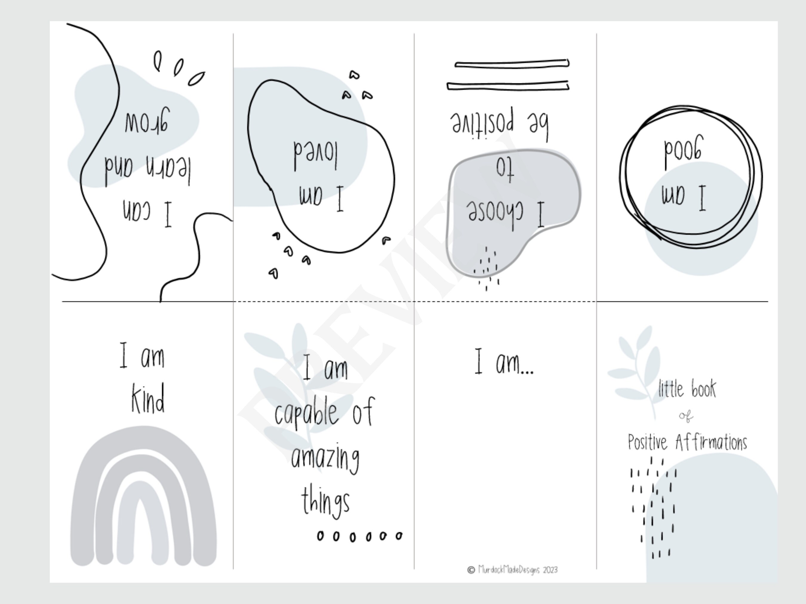 Positive Affirmations Mini Booklet Zine Therapy Counseling Coloring - Etsy