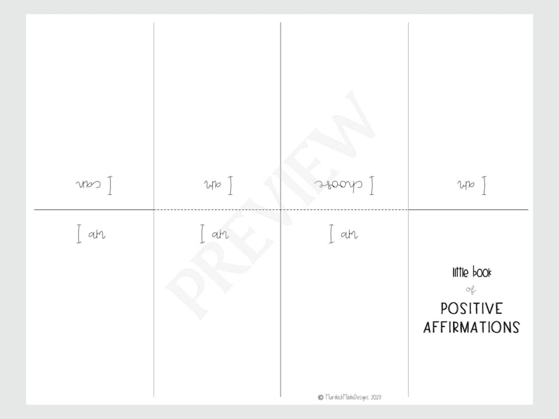 Positive Affirmations Mini Booklet Zine Therapy Counseling Coloring - Etsy