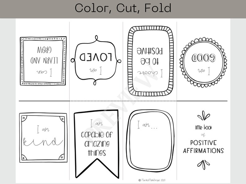 Positive Affirmations Mini Booklet Zine Therapy Counseling Coloring - Etsy