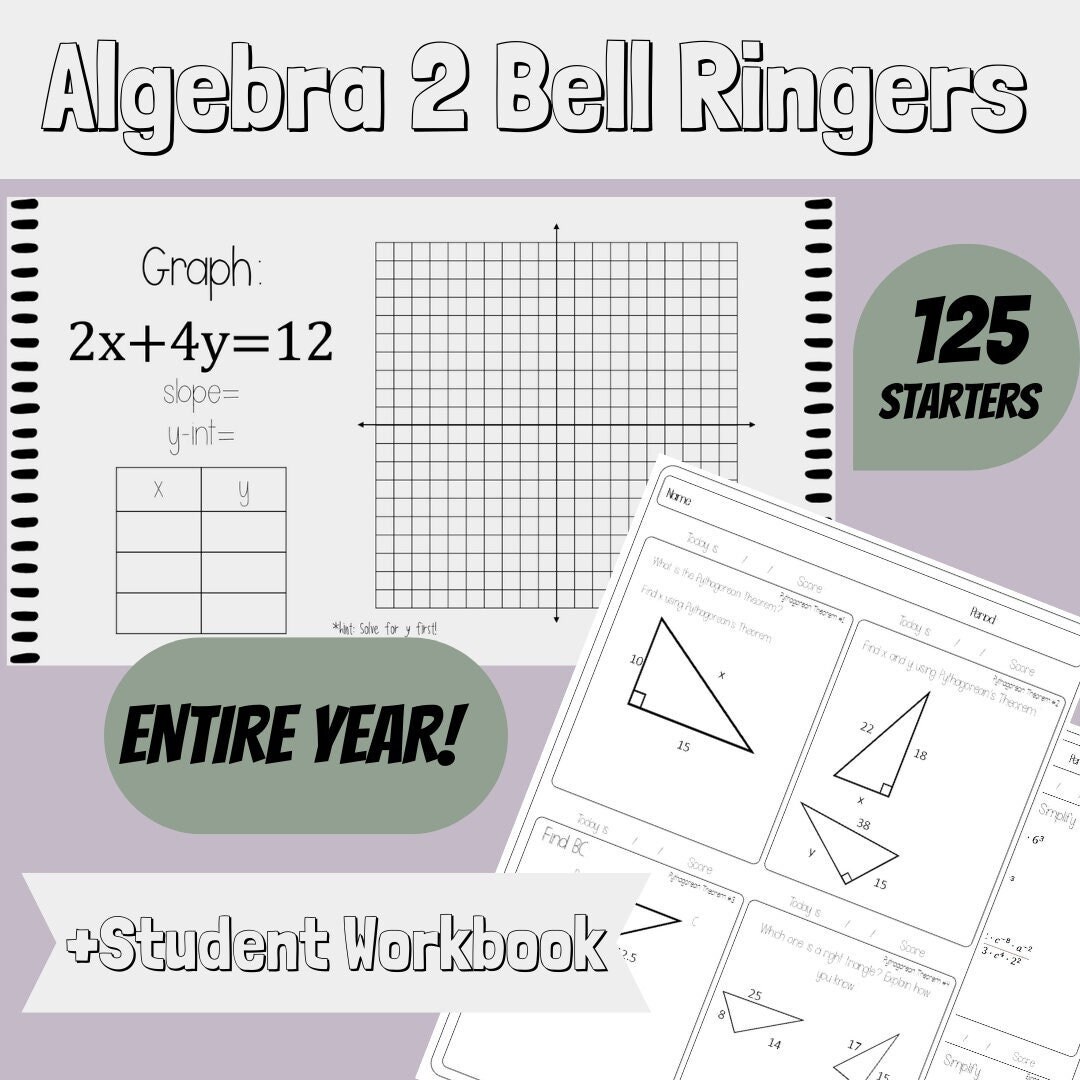 Algebra 2 Bell Ringers Student Workbook ENTIRE YEAR High - Etsy