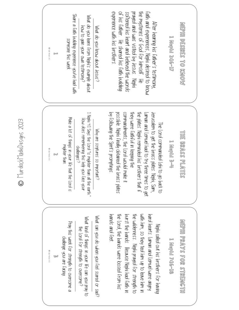 PRINTABLE SCRIPTURE Cards Book of Mormon Scripture Cards Digital ...