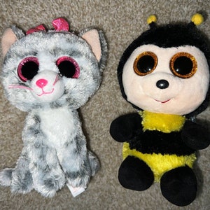 Ty Beanie Boos Buzby the Bee 7" & Kiki-cat 2016 100% Tysilk - Etsy