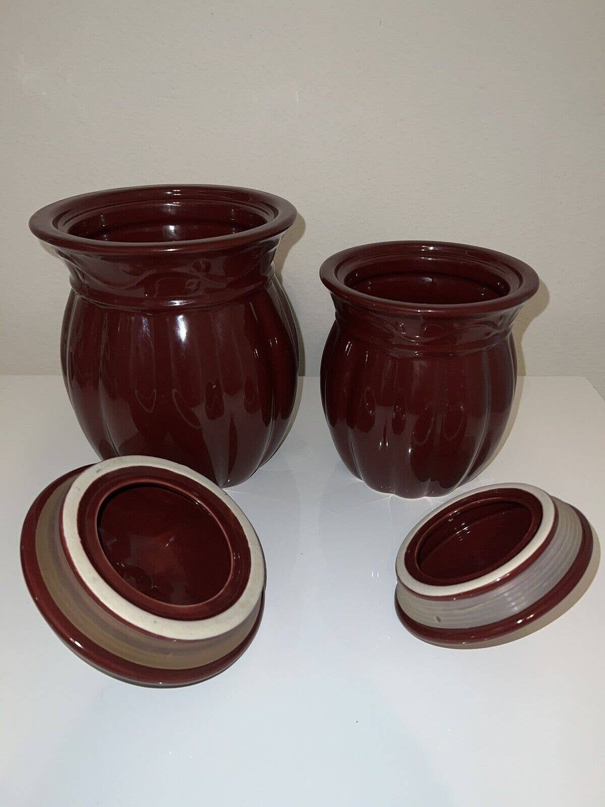 Celebrating Home Stoneware Collection Canisters Jar Set of 2 With Lids ...