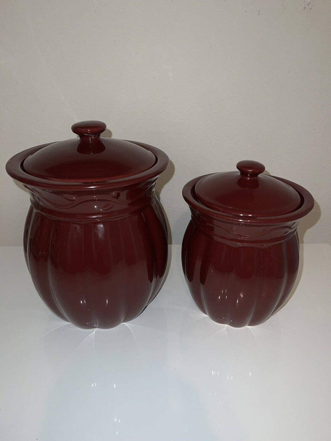 Celebrating Home Stoneware Collection Canisters Jar Set of 2 With Lids ...