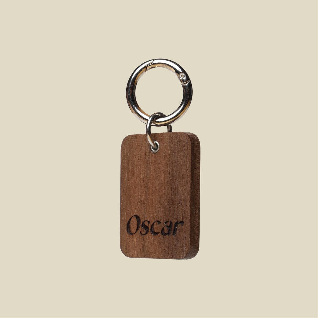 MCM Walnut Wood Dog Tag – Custom Engraved Pet ID - Etsy